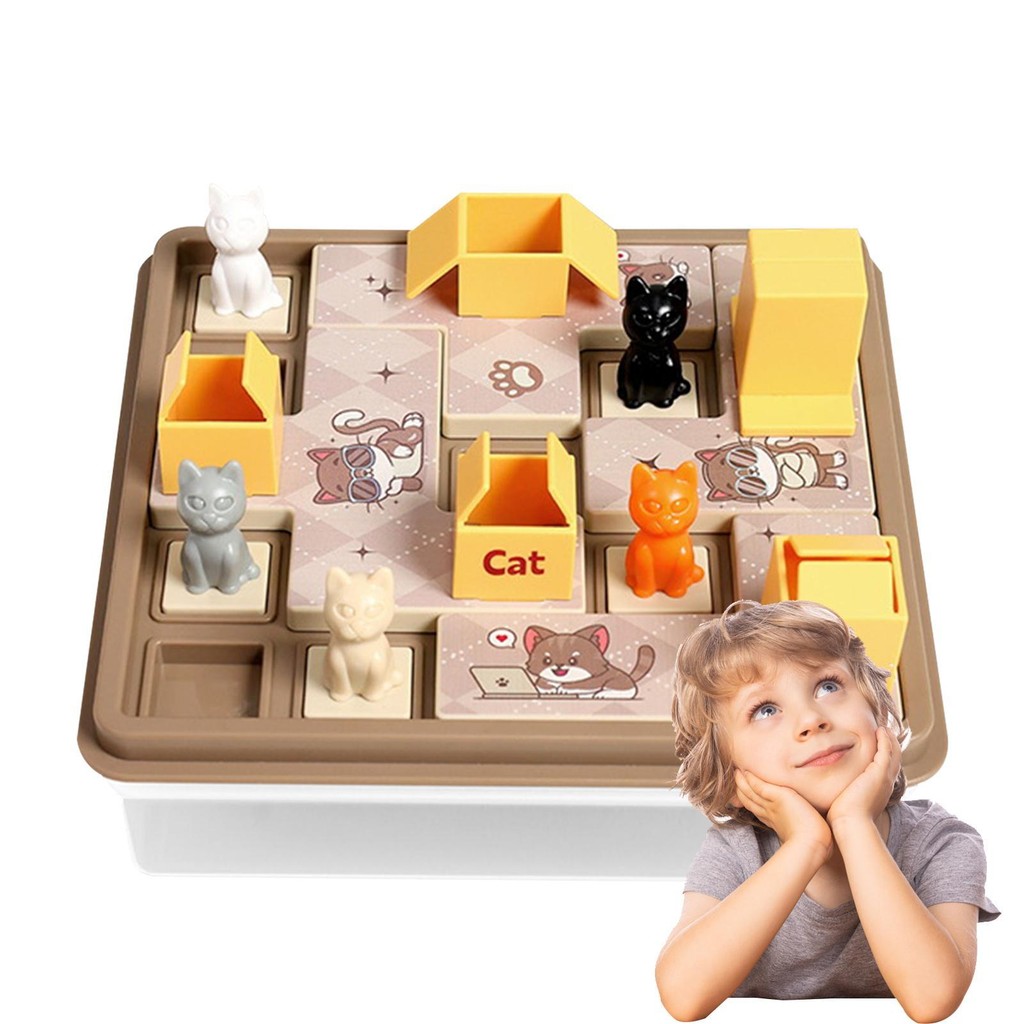 Hide Cat Board Game Stem Puzzle Logic Training Toy Smart Hide & Seek ...