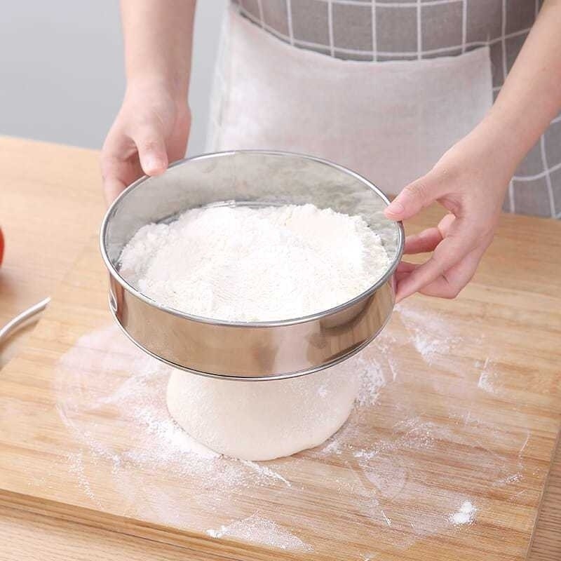 Stainless Steel Flour Sieve Handheld Round Filter Mesh Sieve Ultra-Fine ...