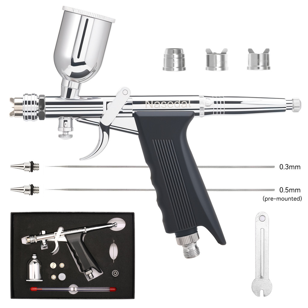 Nasedal Airbrush 0.3/0.5mm 15cc Double Action Air Brush Gundam Model ...