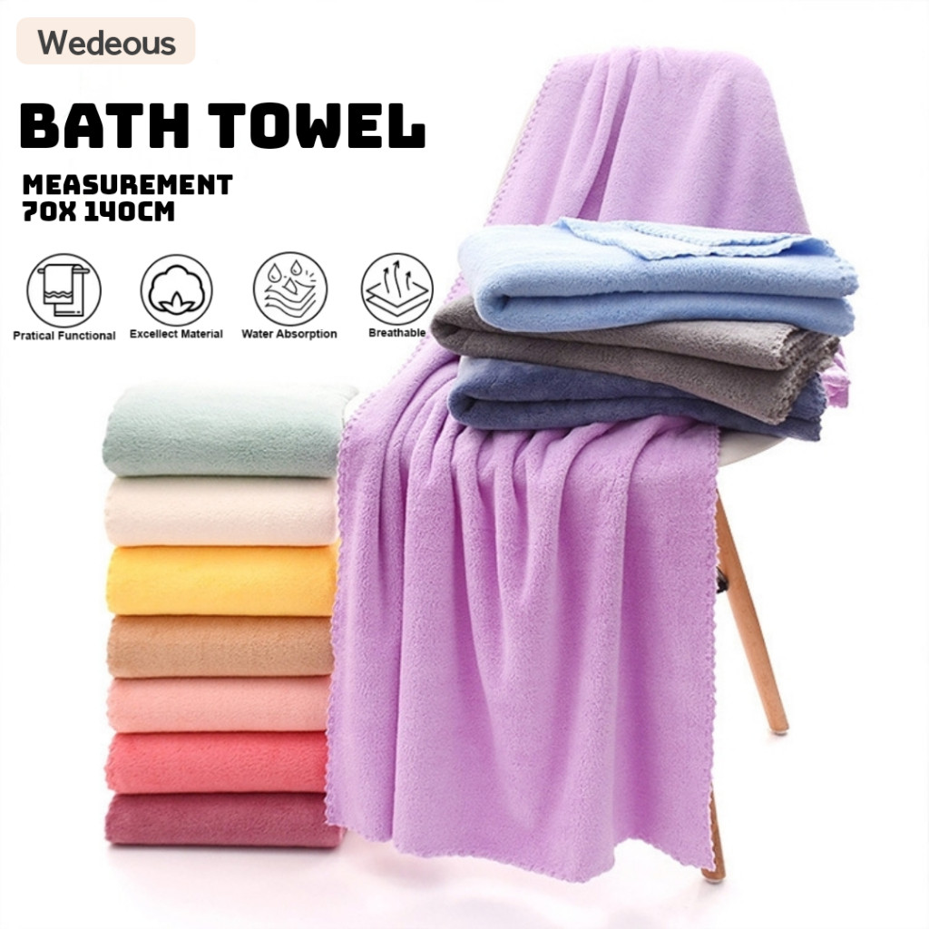 Bath Towel Quick Drying 70x 140cm Absorbent Microfiber Tuala Mandi ...
