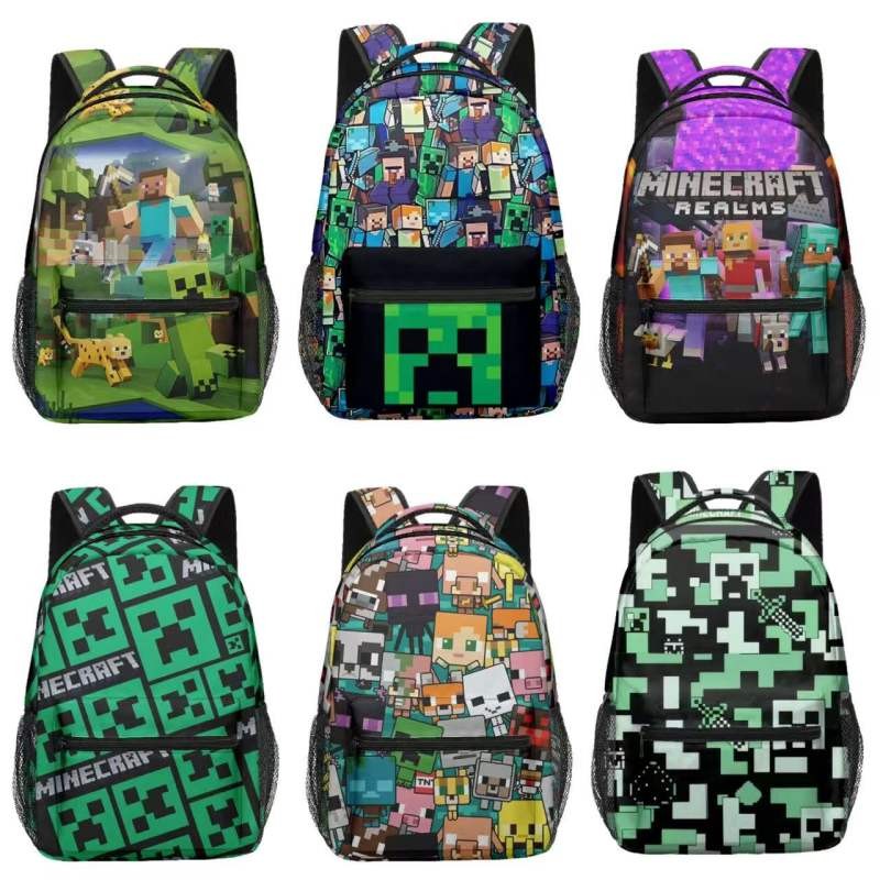 Minecraft backpack for students Minecraft bag A3 | Shopee Malaysia