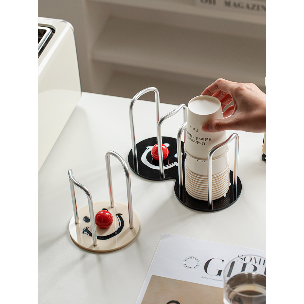 Disposable Cup Storage Shelf Household Water Dispenser Paper Cup Holder ...