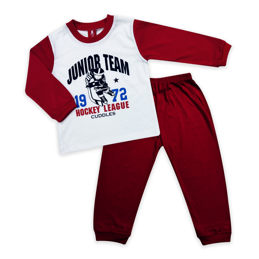 Cuddles Toddler Boy Fashion Pyjamas Suit Set - Red BSW1007 | Shopee ...