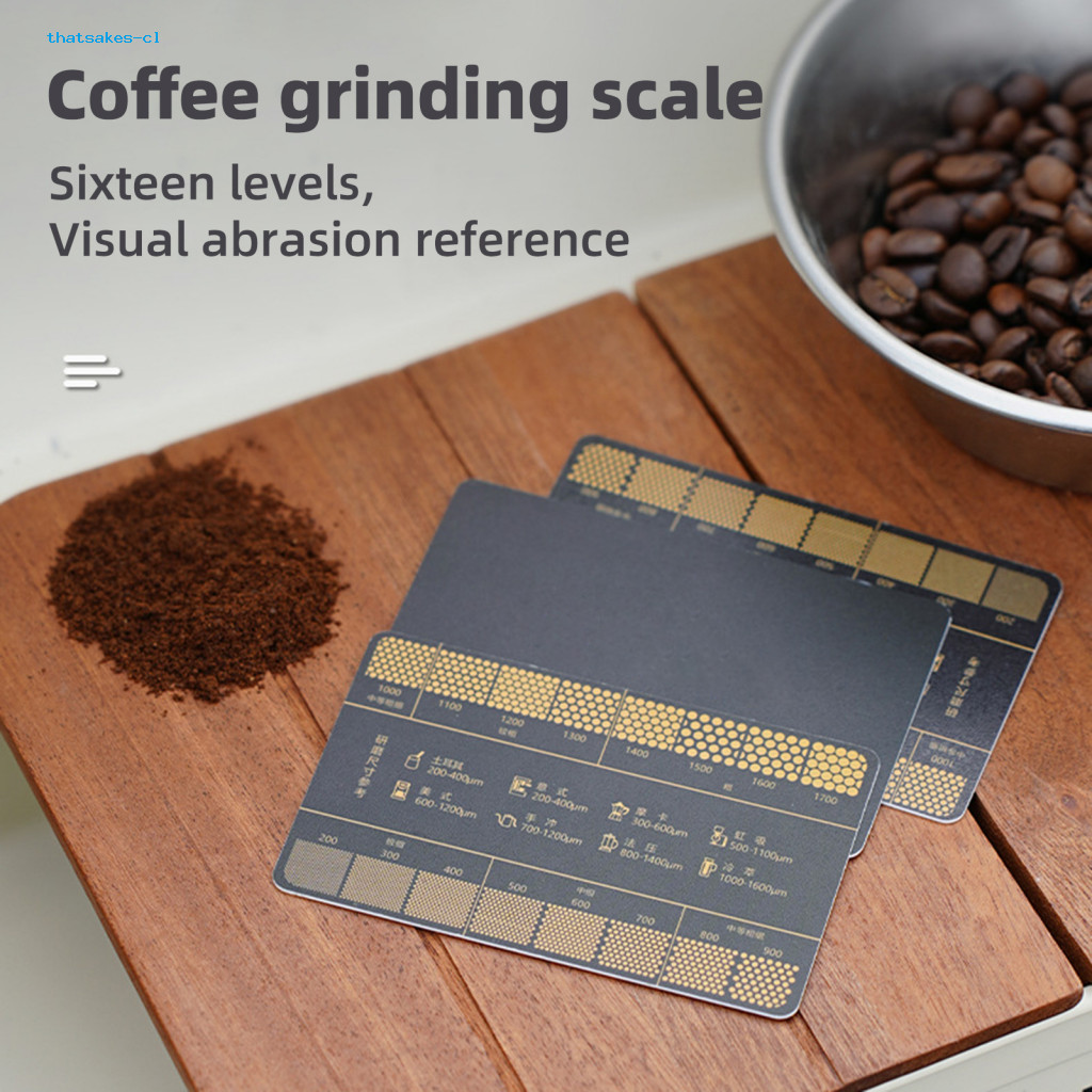 thatsakes 16 Grind Size Reference Chart Coffee Grind Measuring Card ...