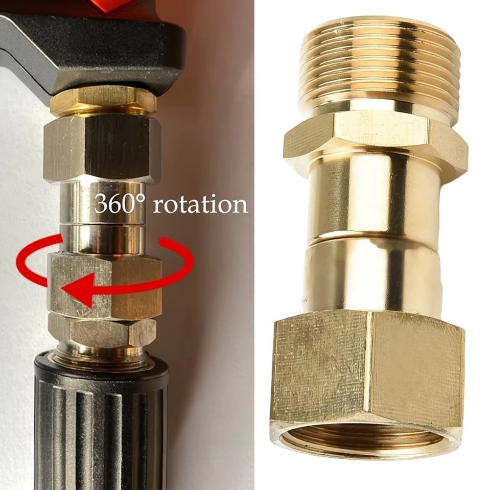 High Pressure Car Washing Rotary Connector M22 14MM Thread Rotation ...