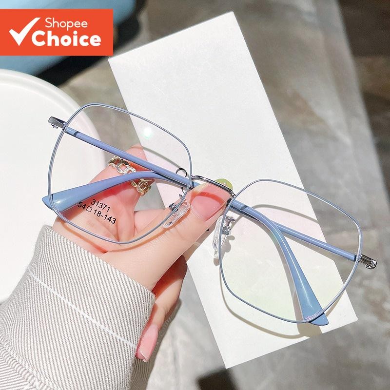 Fashion Square Transparent Metal Anti Radiation Glasses Frame Classic ...