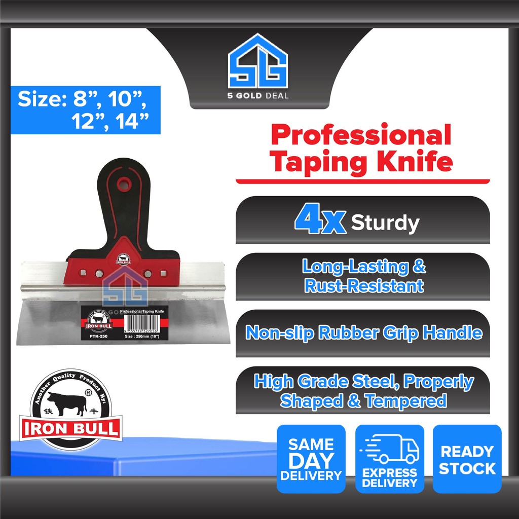 IRON BULL Taping Knife Stainless Steel Putty Knife Skim Knife Filling ...