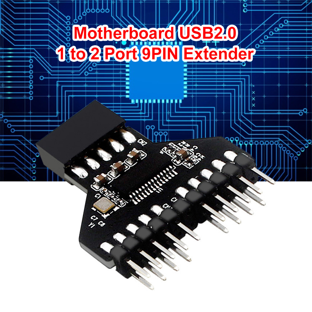 Motherboard USB2.0 9Pin Header Splitter 1 To 2 USB HUB USB2.0 9 Pin To ...