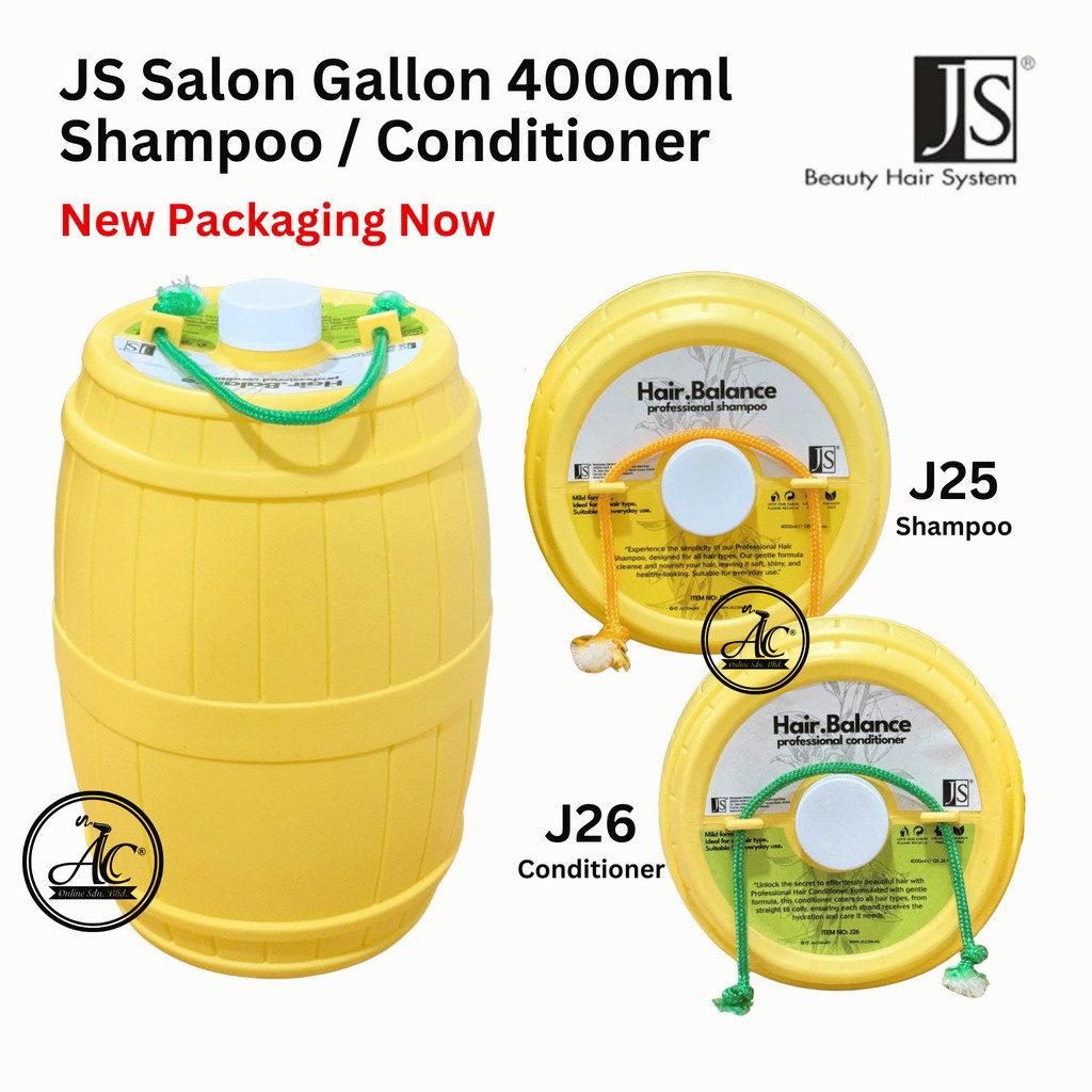 JS Exclusive Professional Shampoo J25 / Conditioner J26 4000ml Salon ...
