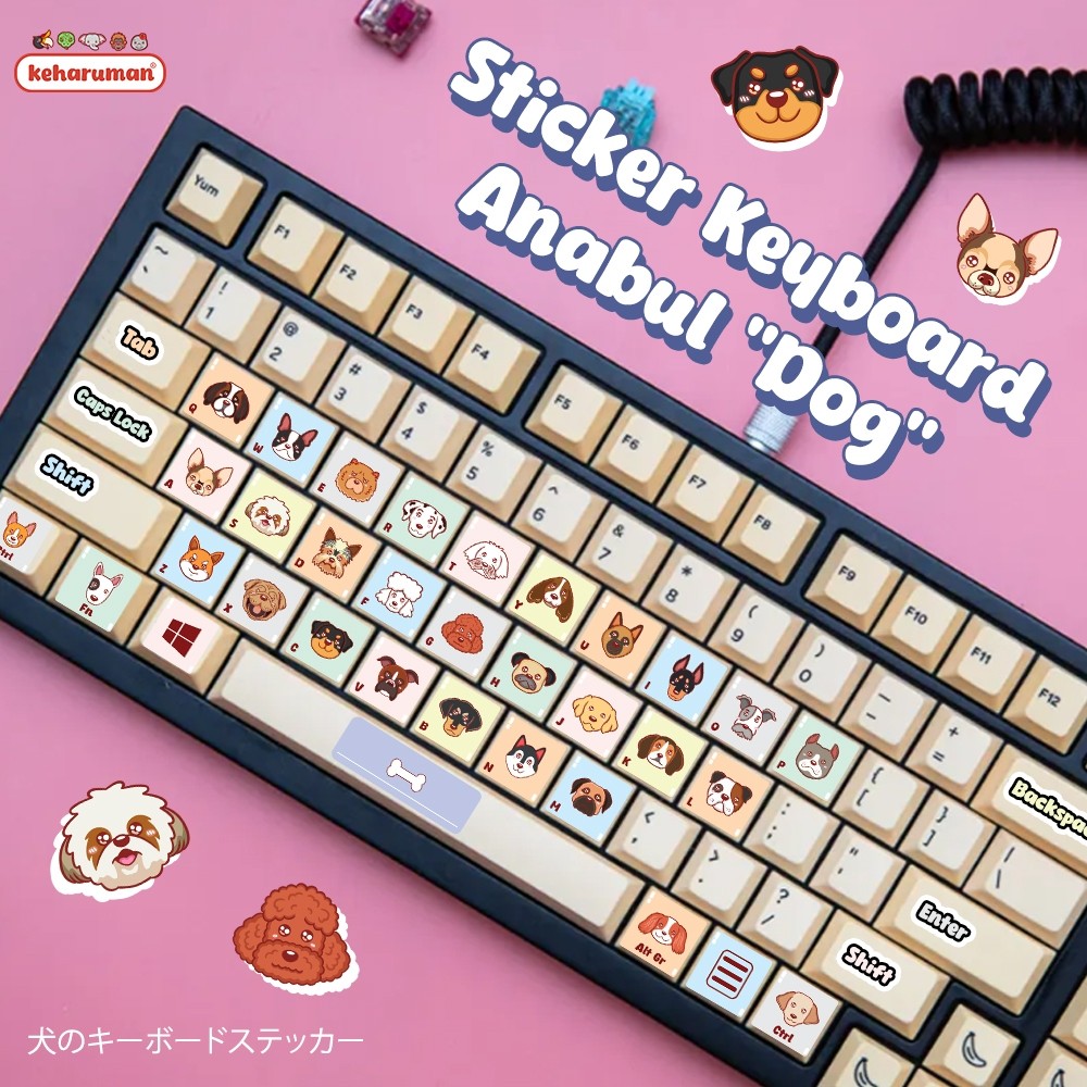 Lovely Dog Theme Laptop Keyboard Sticker - Lovely Dogs | Shopee Malaysia
