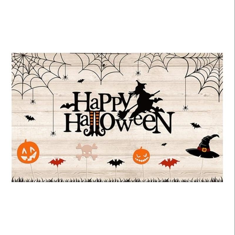 Latar Belakang Hiasan Cetakan Tema Halloween, Sepanduk Parti Corak Web ...