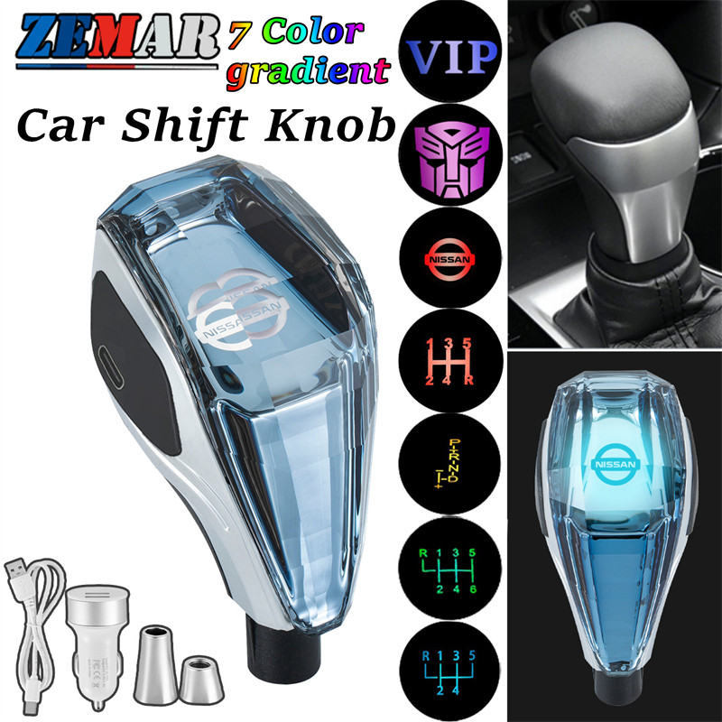 Nissan Car Crystal Handles Gear Shift Knob Glowing Gear Lever Retrofit ...