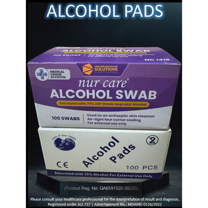 Alcohol Swab/ Alcohols Pad 70% 100's swabs pads medical use 75% ...