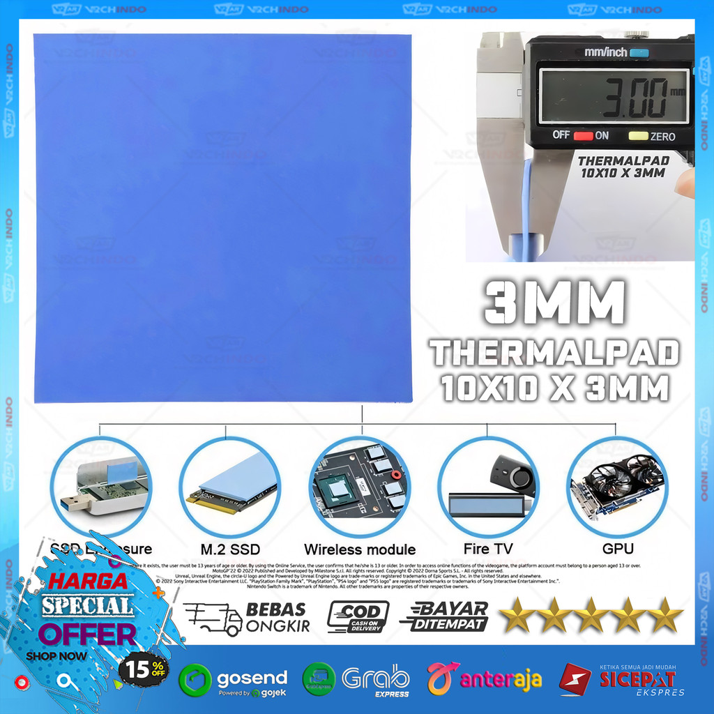 Thermal Pad Silicone 3 mm – Thermalpad 10x10cm Electronic Chipset ...