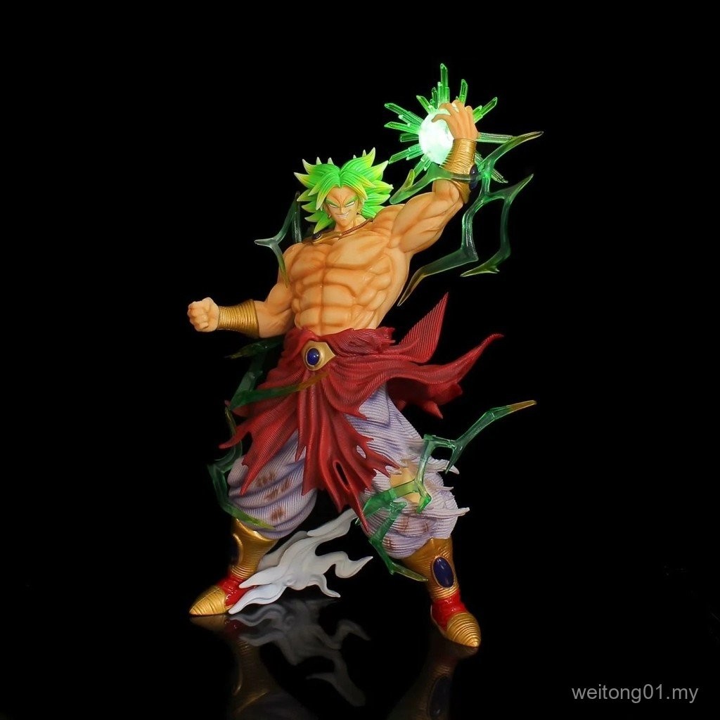 Super Saiyan BUG Broly Double-Headed Carving Luminous Statue Model ...
