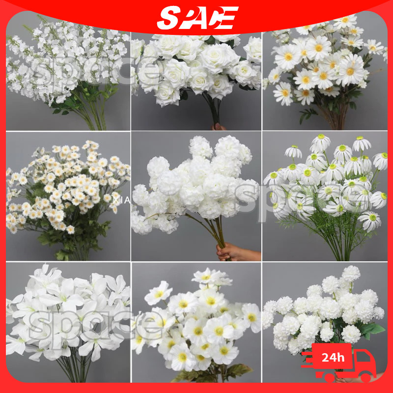[WHITE SERIES]Artificial Flower Bouquet Deco Bilik Bunga Hiasan Ruang ...