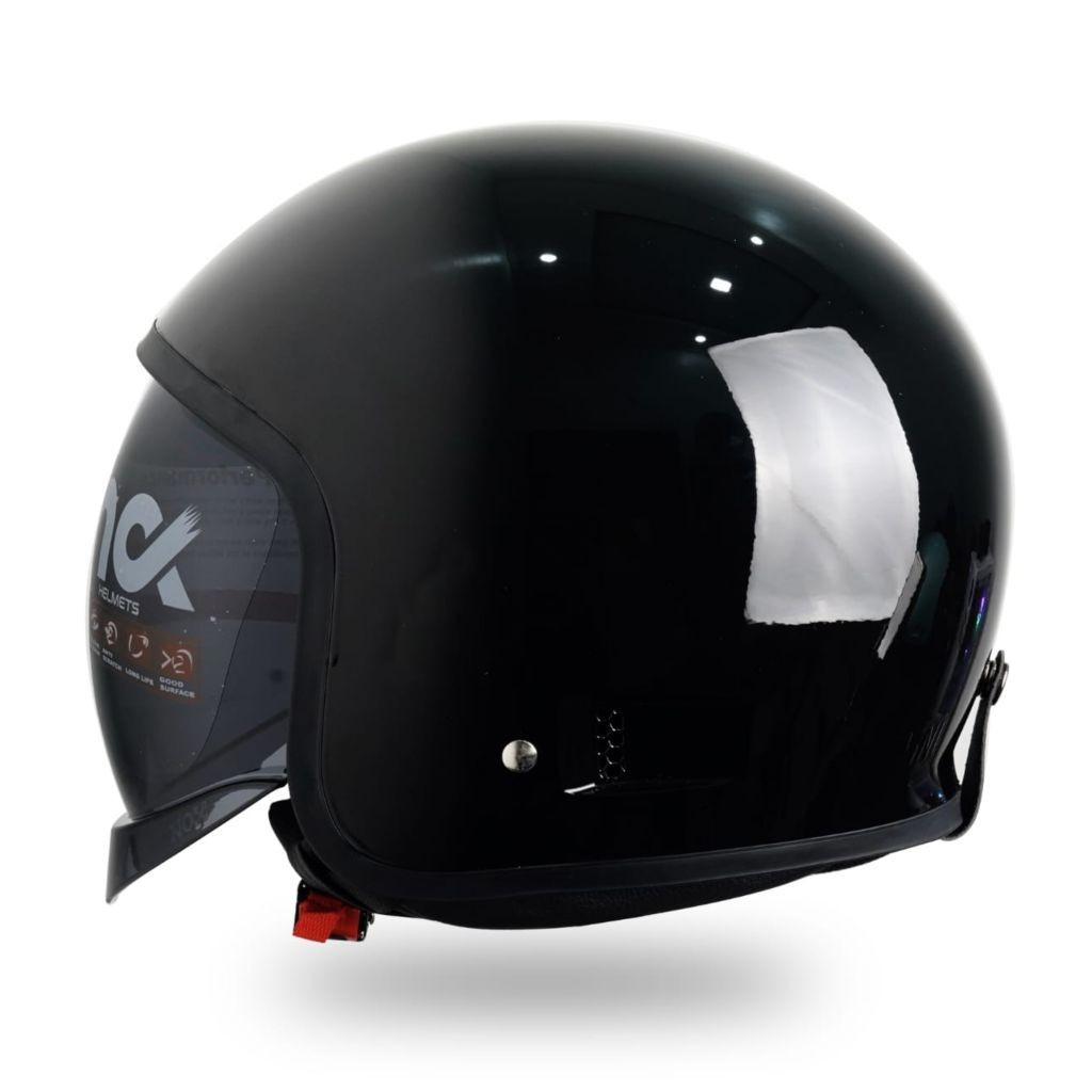 Original NOX X1 Black glossy Helmet Half Face Iner Visor ITALIAN bogo ...