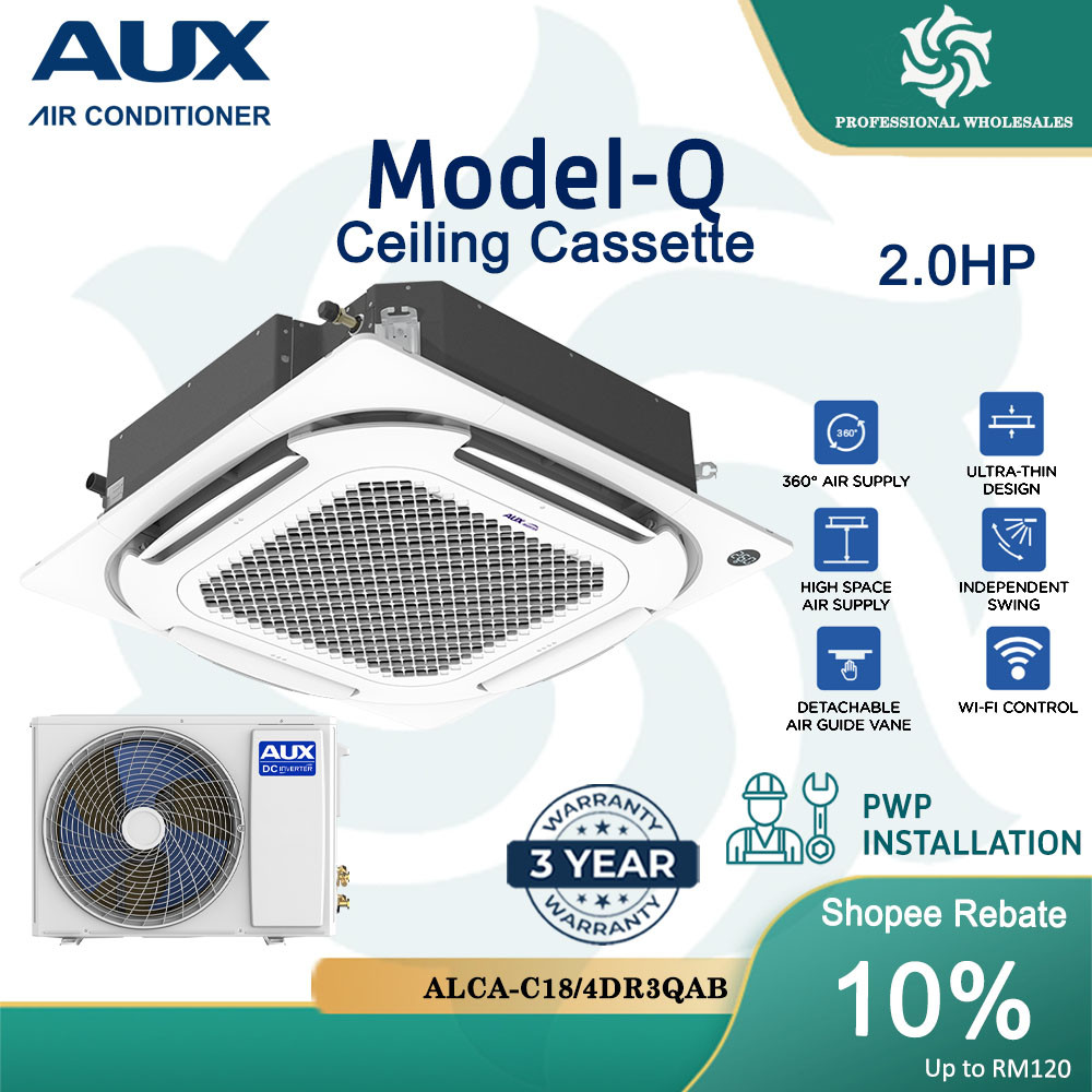 AUX 2.0hp - 3.0hp CEILING CASSETTE R32 INVERTER Q-SERIES | Shopee Malaysia