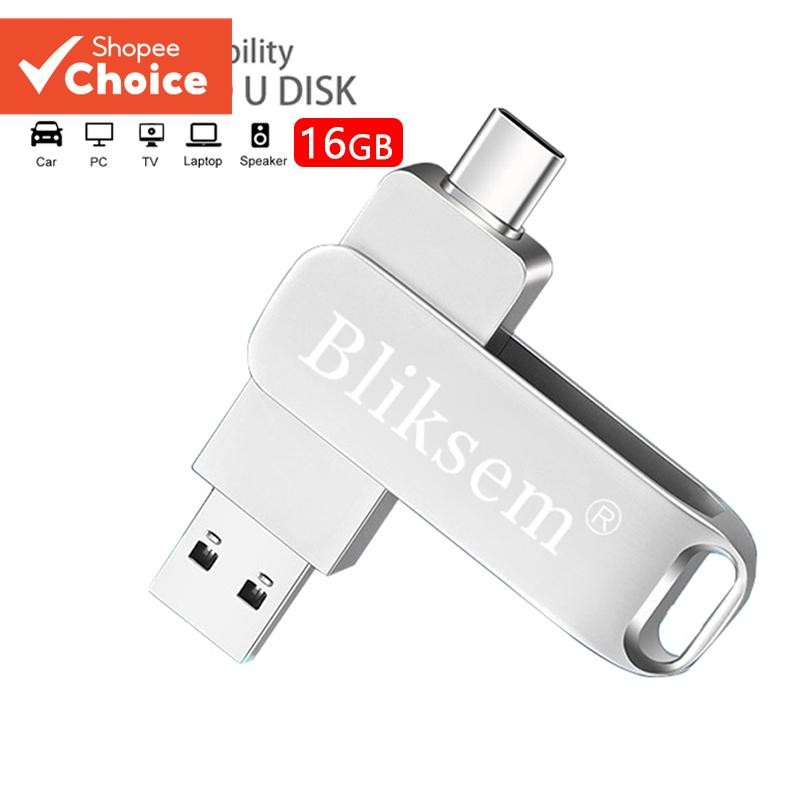Type-c Three-in-One Flash Memory Driver, 16GB OTG Metal Waterproof Pen ...