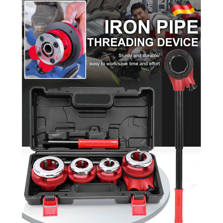💕Lowest Price💕Iron Pipe Threading Device Light Multi-Head Pipe Cutter ...