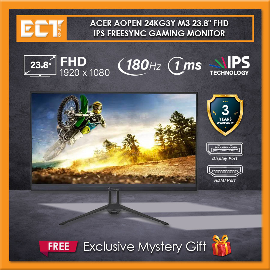 Acer Aopen 24KG3Y M3 / X1 23.8" FHD (1920 x 1080) 1ms 180Hz IPS Freesync Gaming Monitor (HDMI x ...