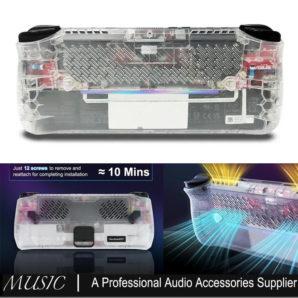 For ROG Ally X 2024 Custom DIY Clear Edition Back Plate Cover Case ...