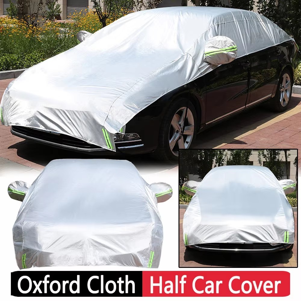 Half Car Body Cover Car Sun-shade Cover with Luminous Mark Waterproof ...