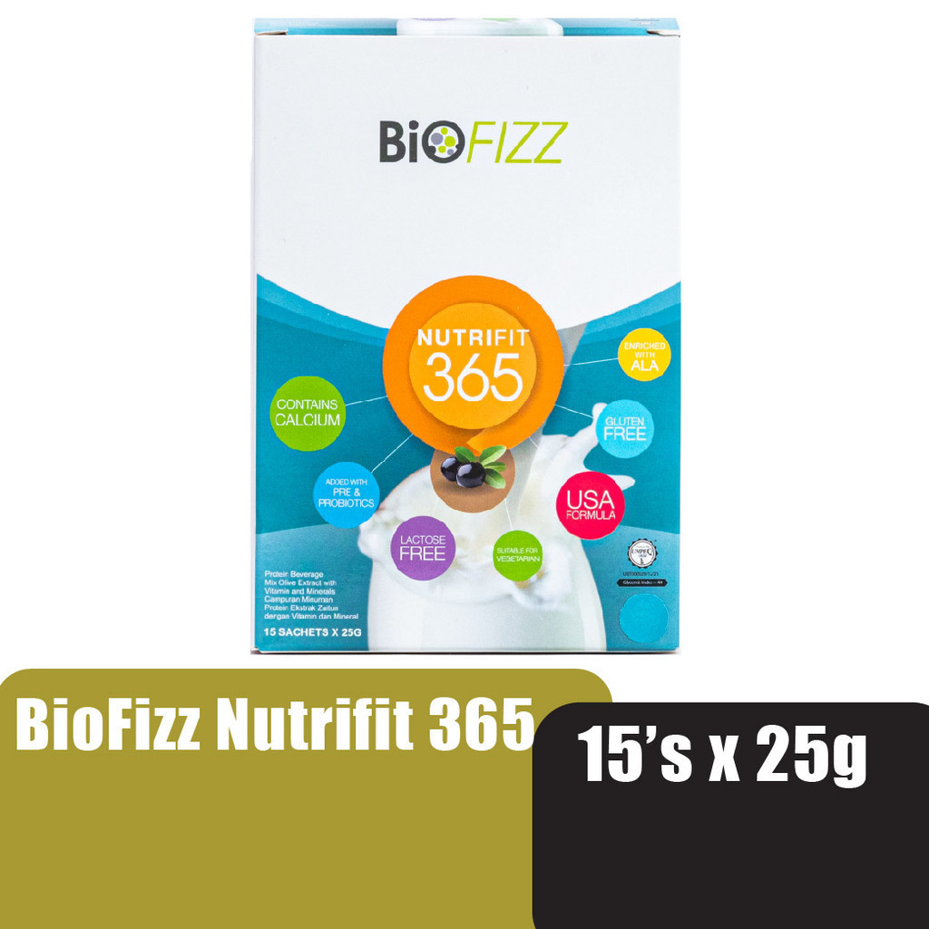 BIOFIZZ Nutrifit 365 15'S x 25g Meal Replacement Vegetarian & Diabetes ...