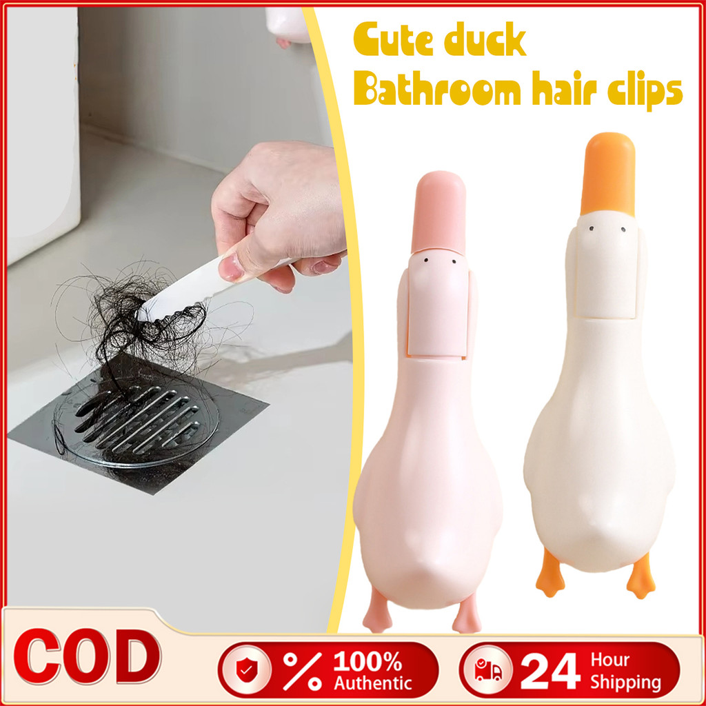 2-in-1 Garbage Clip Cute Duck Cleaning Hair Clip Wall-Mounted Sink ...