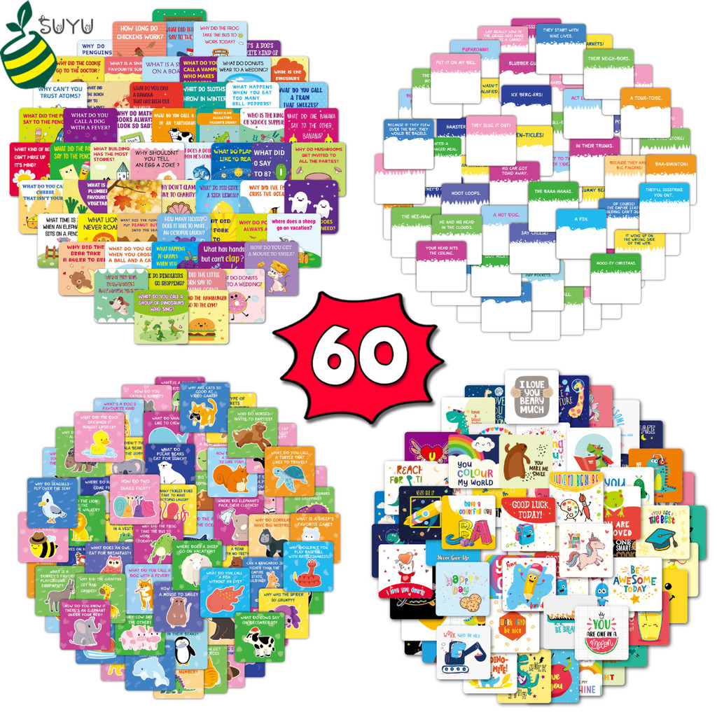 Lunch Box Notes for Kids, 60 Pcs Cute Positive Affirmation Cards ...