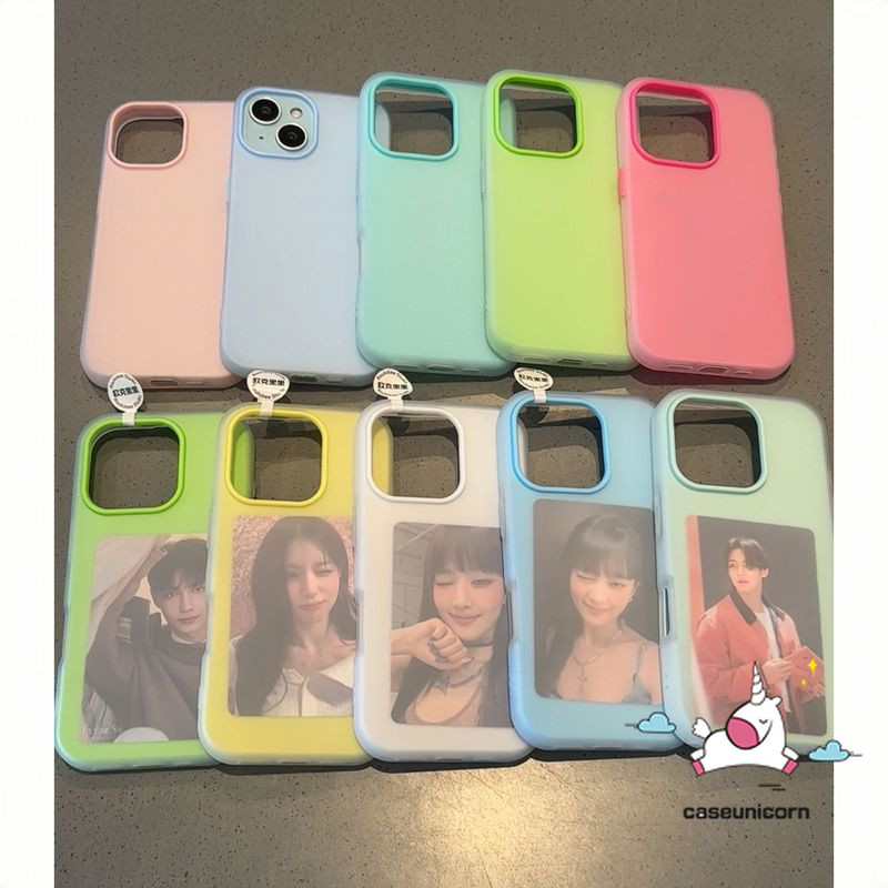 Candy Solid Color 2 in1 Can Place Cards Case Compatible for IPhone 11 ...