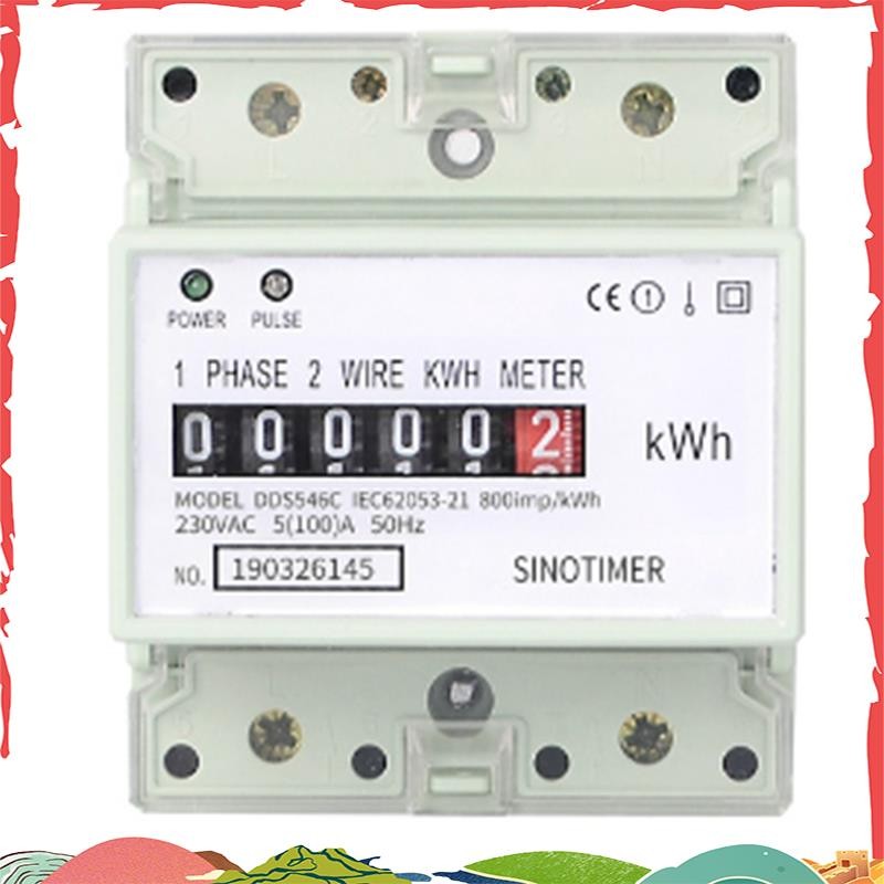 1 Piece Electric Single Phase Two Wire Energy Meter KWh Counter AC 220V ...