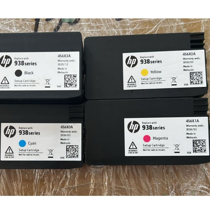 (No Box)(Expired) HP 938 High Yield Black/Cyan/Magenta/Yellow Ink ...