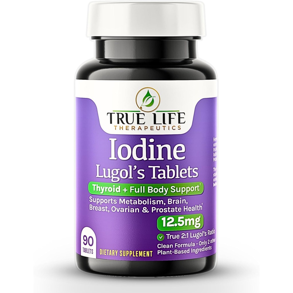 Lugol's Iodine Tablets 12.5mg x 90 ct - Reddish Brown Stable Iodine ...