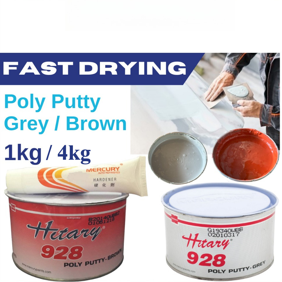 Mercury Nissan Hitary 928 Car Putty with Hardener / Poly Putty 1kg /4kg ...