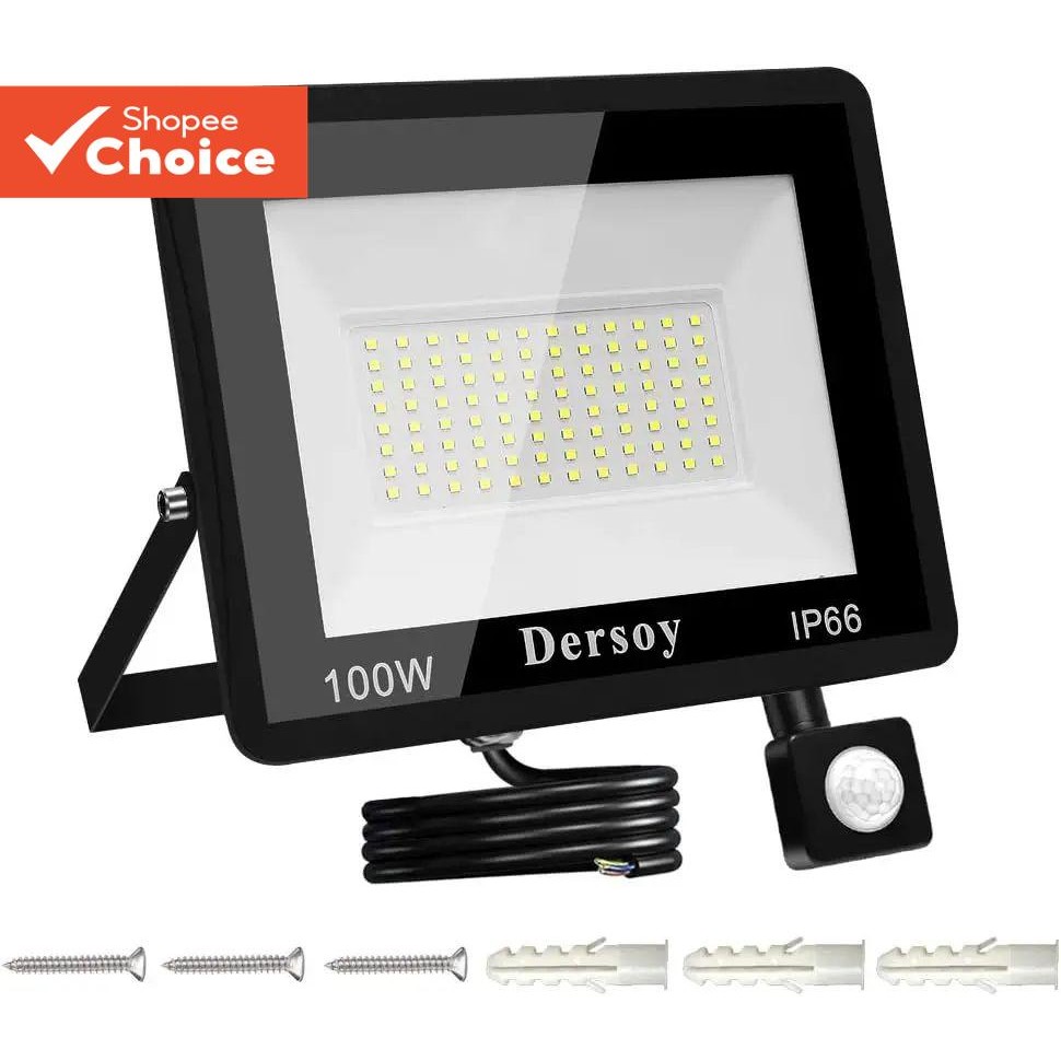 LED PIR Motion Sensor Floodlight Outdoor Wall Light White Light 100W 50W 30W 20W 10W IP66 ...