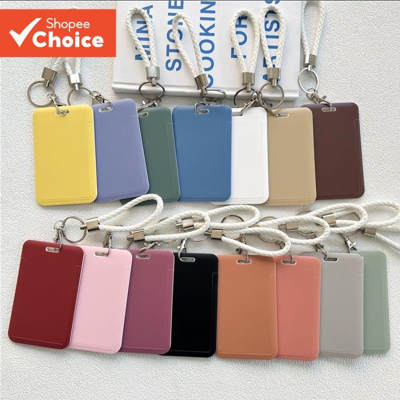 1pc ins Style Macaron Solid Color Bus Card Protective Case Student Meal ...