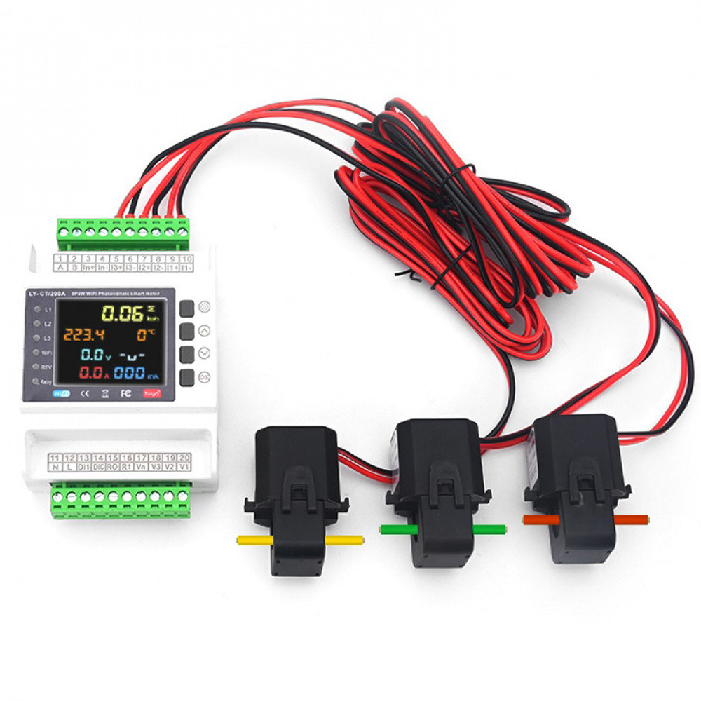 100/200/1000A Tuya WiFi Smart 3 Phase Energy Meter Protector with ...