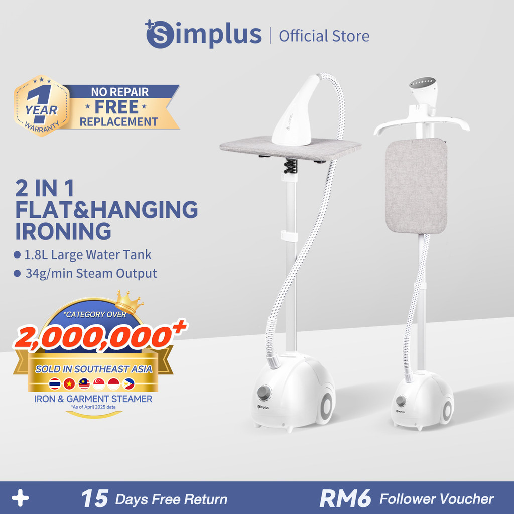 Simplus Iron Steam Garment Steamer 2000W 11-Iron Mode Stainless Steel ...