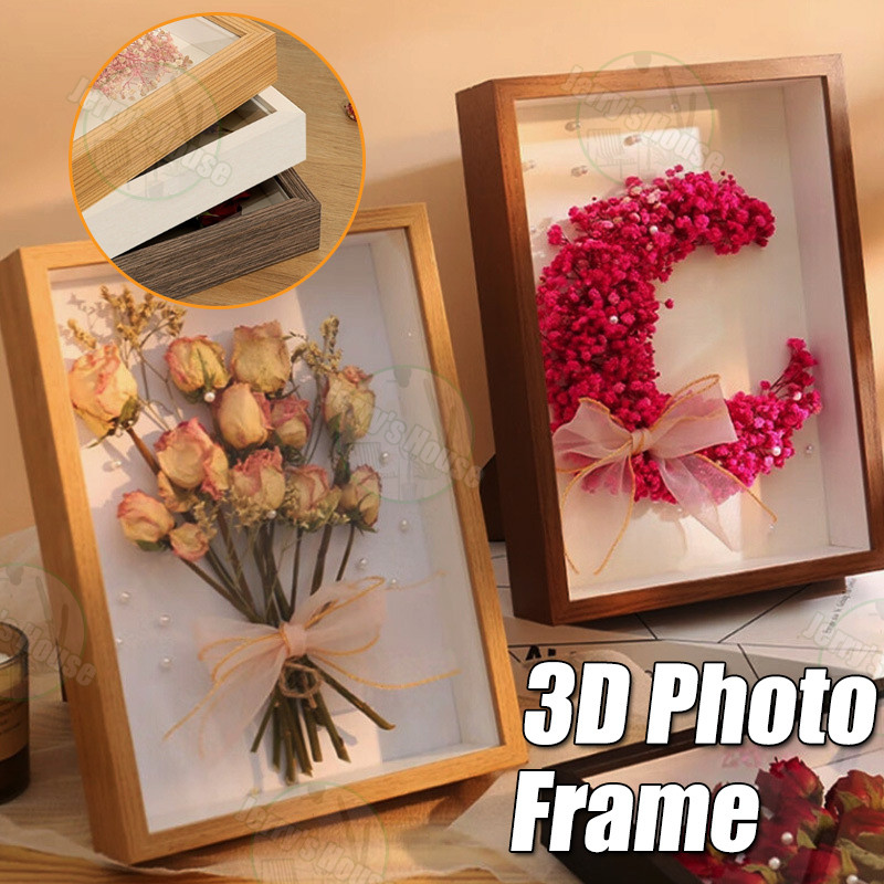 Vusign Hollow Photo Frame Frem Bunga Mas Kahwin Wall Stand Home Deco ...