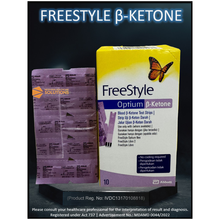 Abbott FreeStyle Ketone Optium Neo Test Strips Free Style Blood β ...