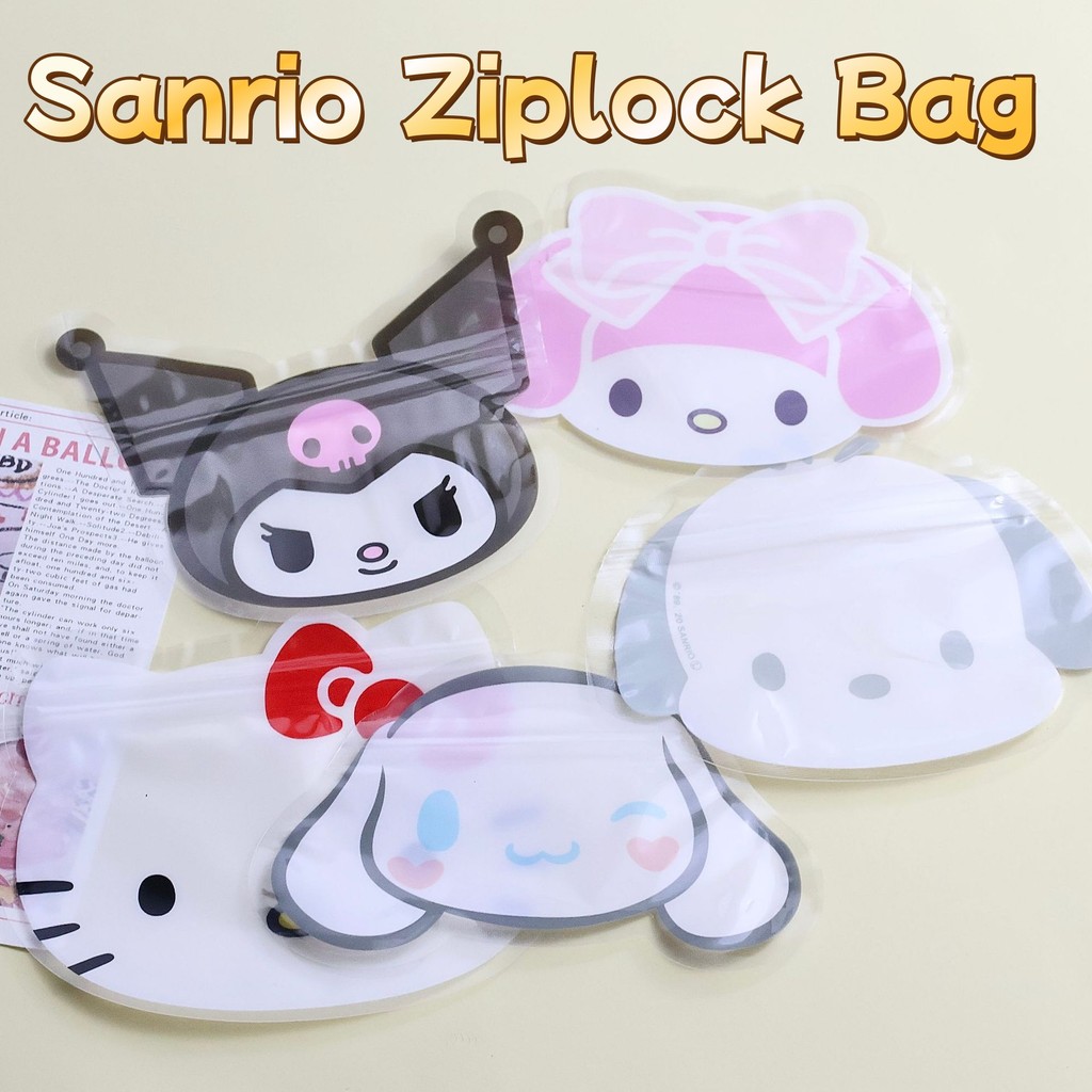 Cartoon Sanrio Transparent Girl Heart Ziplock Bag Cinnamoroll Kuromi My ...