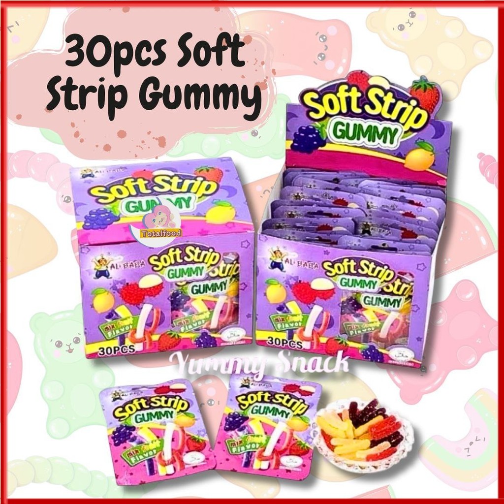 ALI Soft Strip Gummy (13g x 30pcs) - Mix Fruit Flavours Gula-gula Strip ...