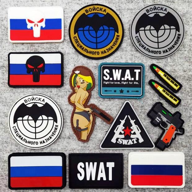 【Customized】Q version Russian Flag PVC Luminous SWAT Alpha Morale ...