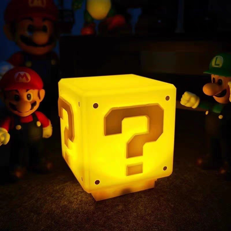 LED Question Mark Brick Night Light Mario Lamp Toys Bedroom Desktop ...