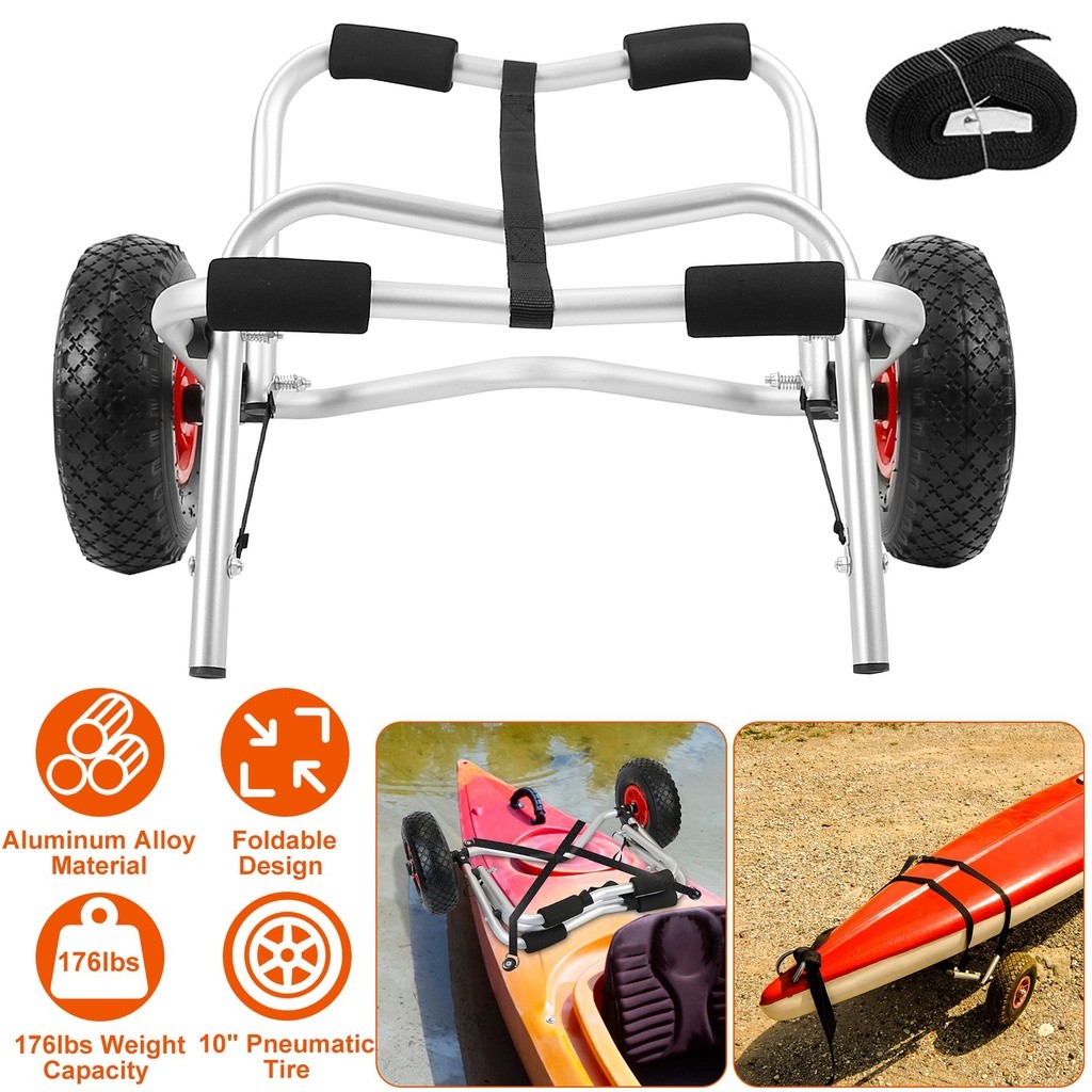 Foldable Kayak Canoe Boat Carrier Cart Trailer Trolley Dolly 176lbs ...