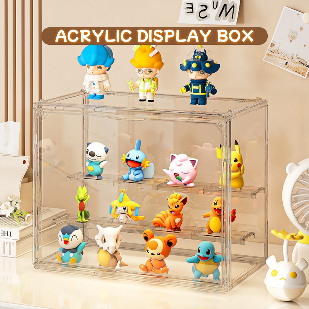 Acrylic Toy Display Box Layered Transparent Storage Box Dustproof ...