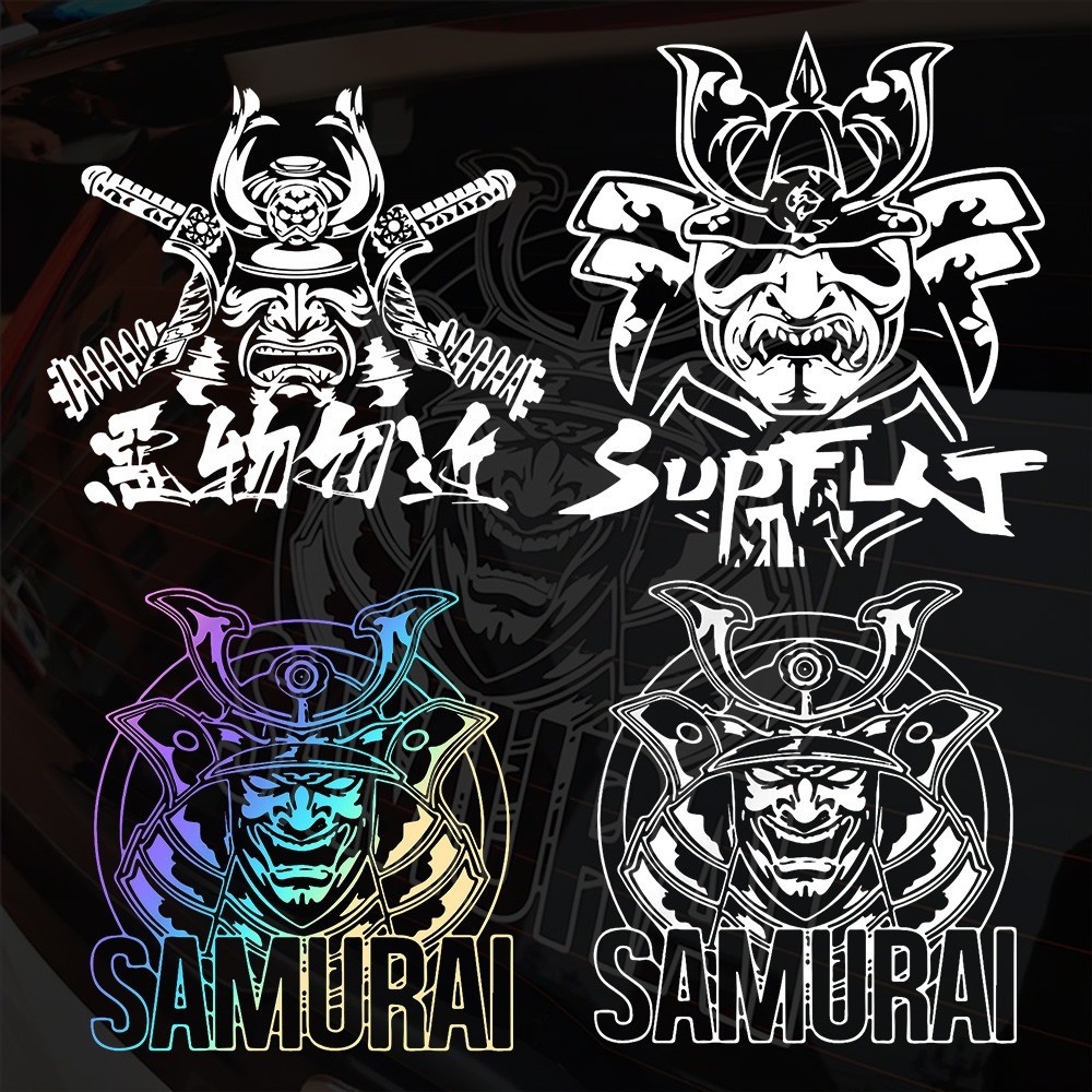 JDM Reflective Japanese Onimusi Car Stickers Prajna Onimusha Mask Car ...