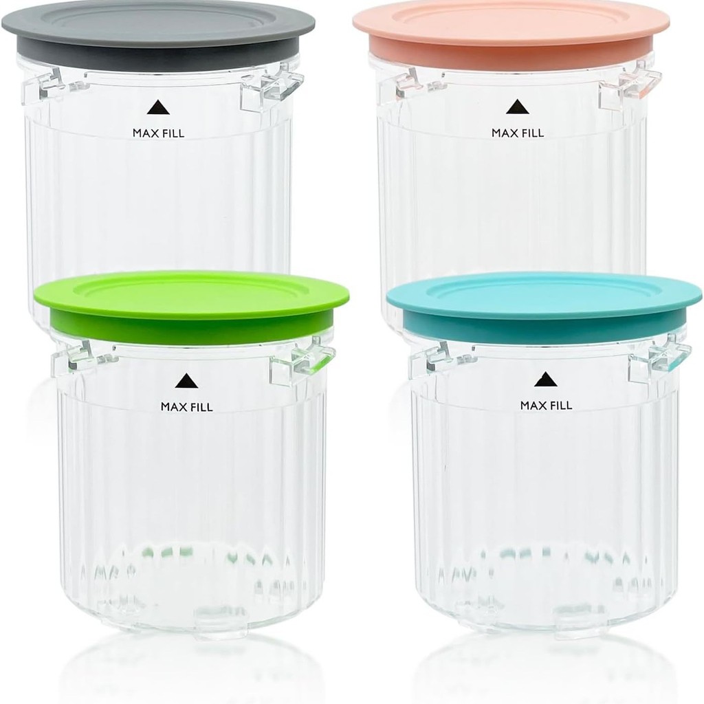 CUTIECLUB 4-Piece Ice Cream Pint Containers with Lids - Ninja CREAMi ...