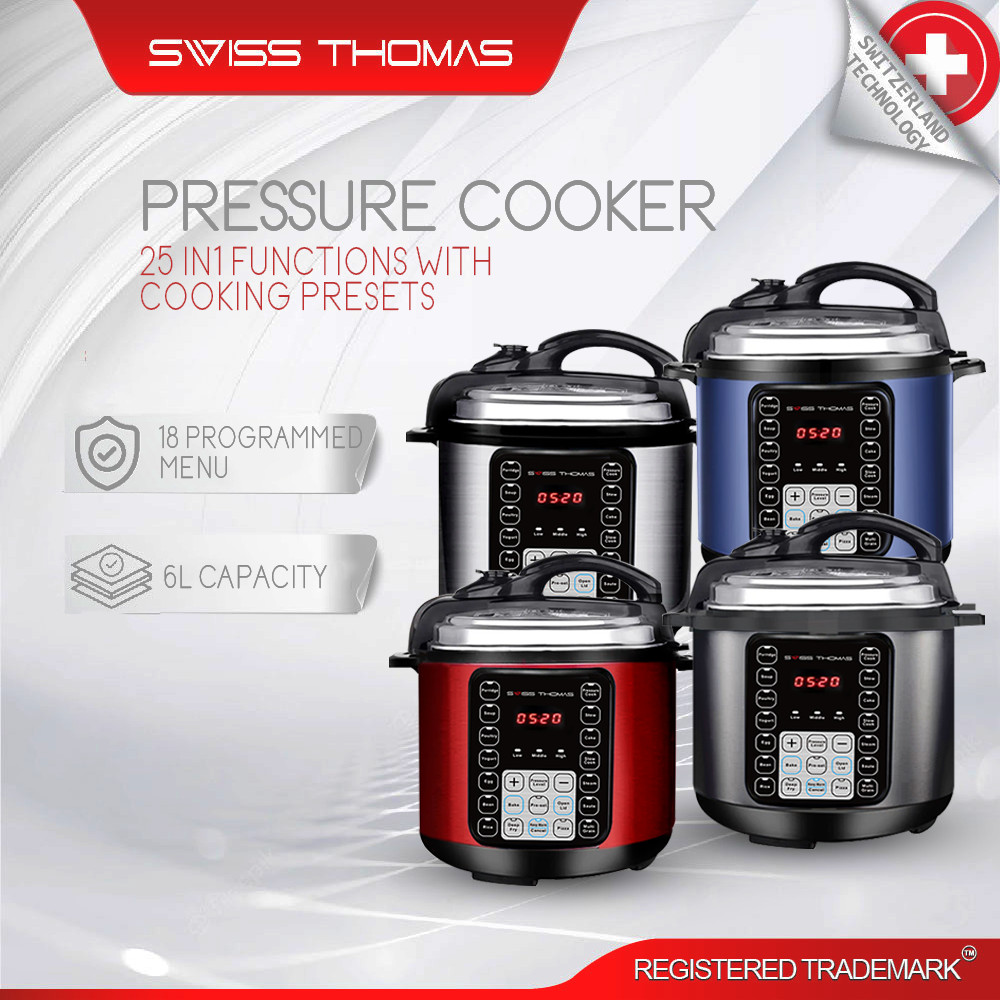 Swiss Thomas Electric Pressure Cooker Rice Cooker 18 Programmed Menu ...
